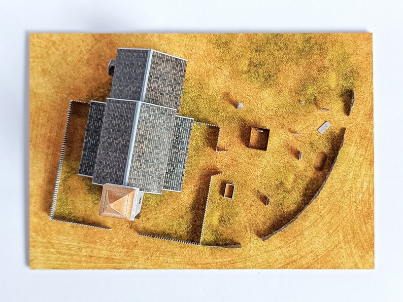 Church Paper Model DIY Template | White Church With Cemetery Inspired ...