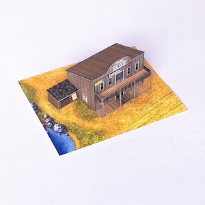 Saloon Paper Model DIY Template | Building Inspired by Computer Game ...