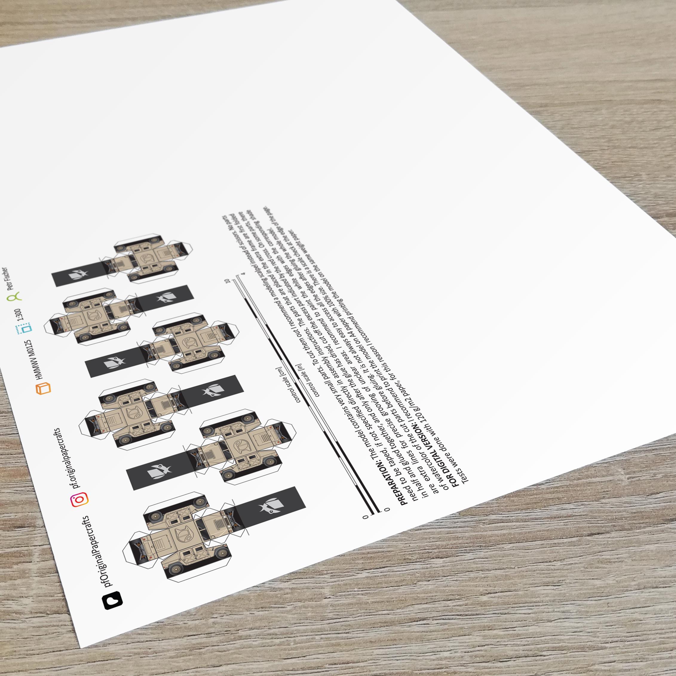 HMMWV Paper Model DIY Template | Humvee M1025 | Quality Texture ...