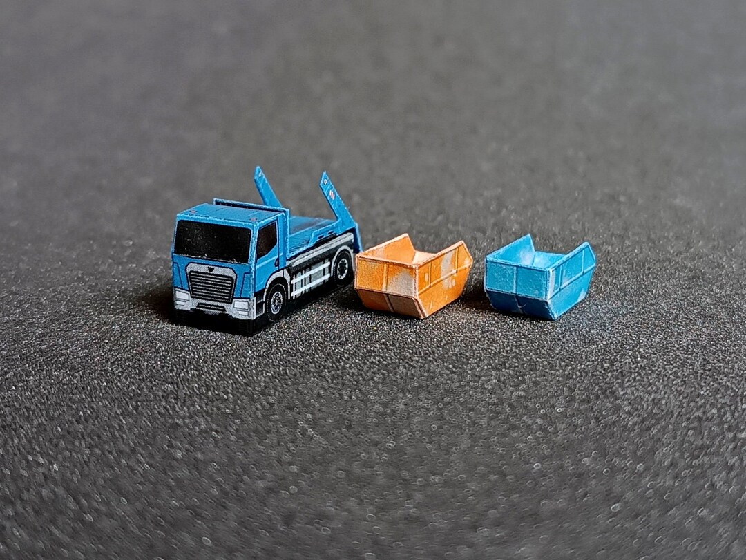 Skip Handler Paper Model DIY Template Work Truck Quality Texture Paper ...