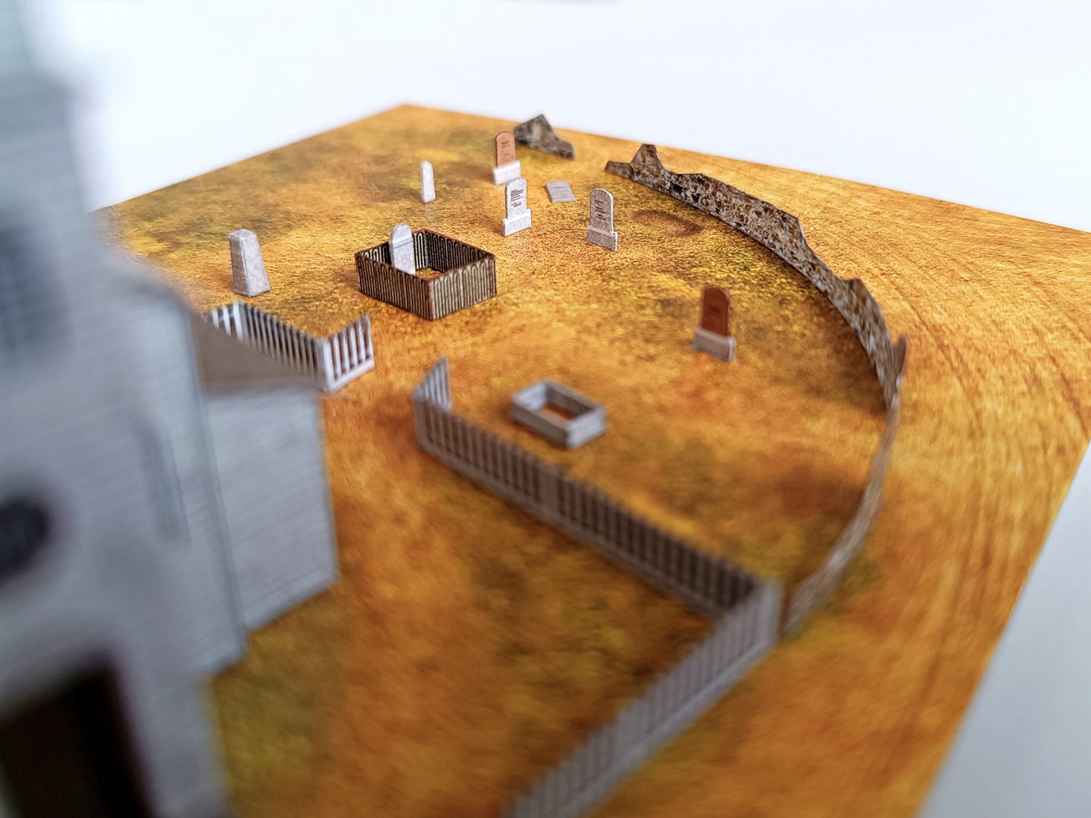 Church Paper Model DIY Template | White Church With Cemetery Inspired ...