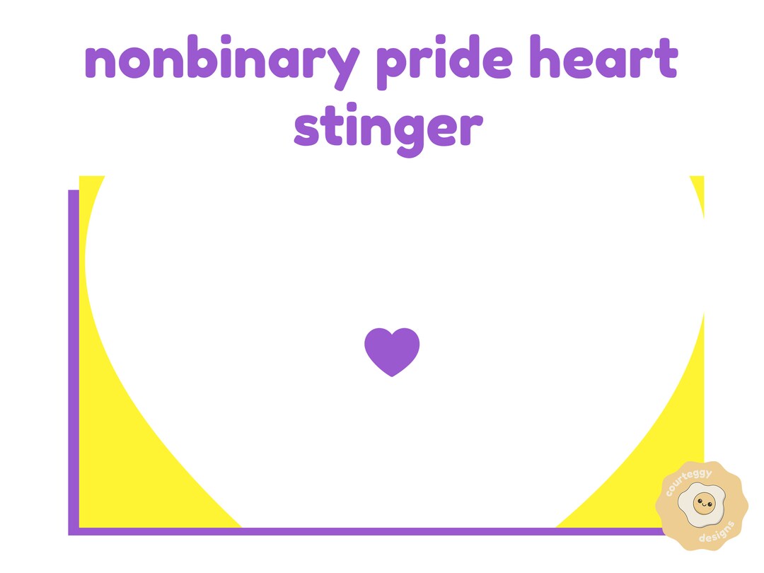 Non-binary Pride Love Heart Twitch Stinger Transition Minimal Simple ...