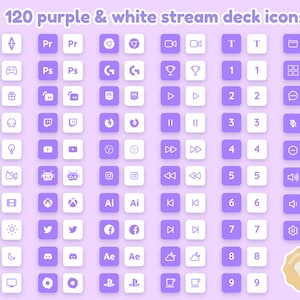 120 Purple & White Stream Deck Icons Elgato Stream Deck Mini Elgato ...