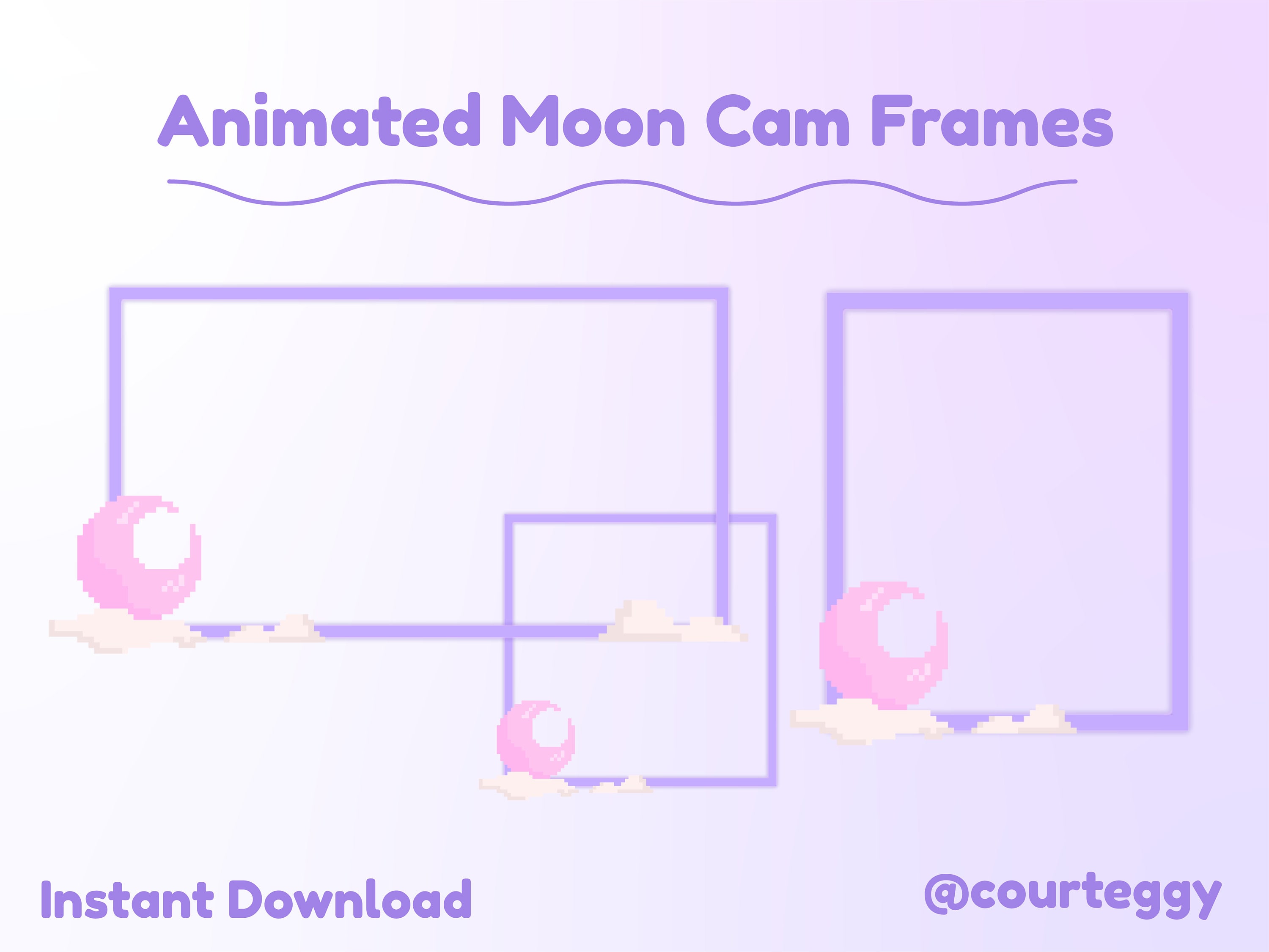 Animated Webcam 8-bit Pixel Moon Animation 6 Cam Frames Multiple Sizes ...