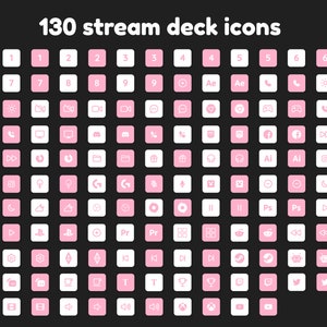130 Pink & White Stream Deck Icons Cute Minimal Streaming Graphics ...