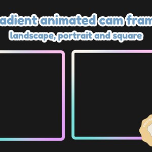 Pastel Pink Blue Teal Animated Facecam Frame 3 Sizes Minimal Simple ...