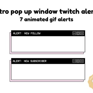 Retro Pop up Window Twitch Alerts 8-bit Style 9 Alerts Minimal Simple ...