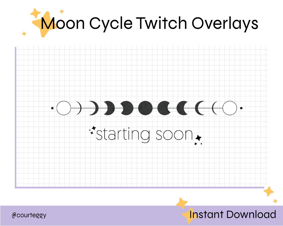 Minimal Moon Cycle Twitch Streaming Overlays Twitch Screens Minimal ...