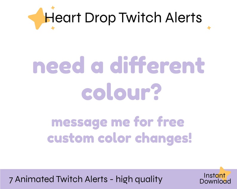 Animated Twitch Alerts Baby Pink Heart Drop in Cute Simple - Etsy