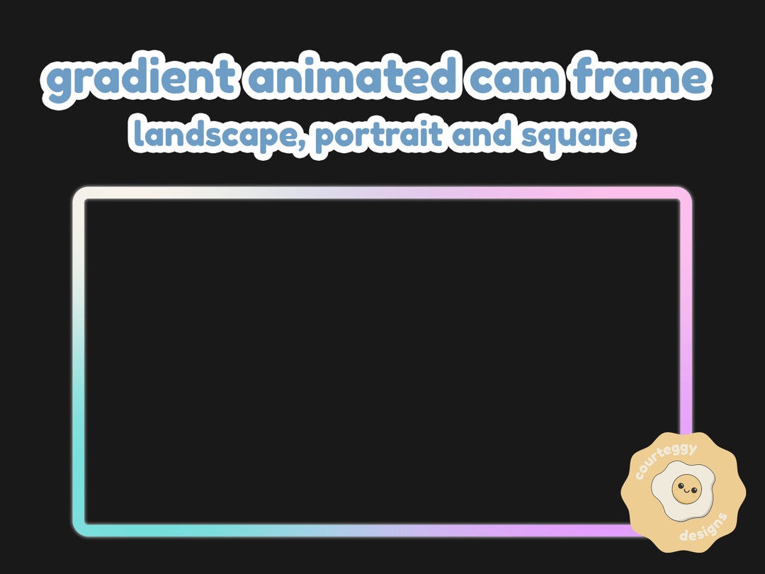 Pastel Pink Blue Teal Animated Facecam Frame 3 Sizes Minimal Simple ...