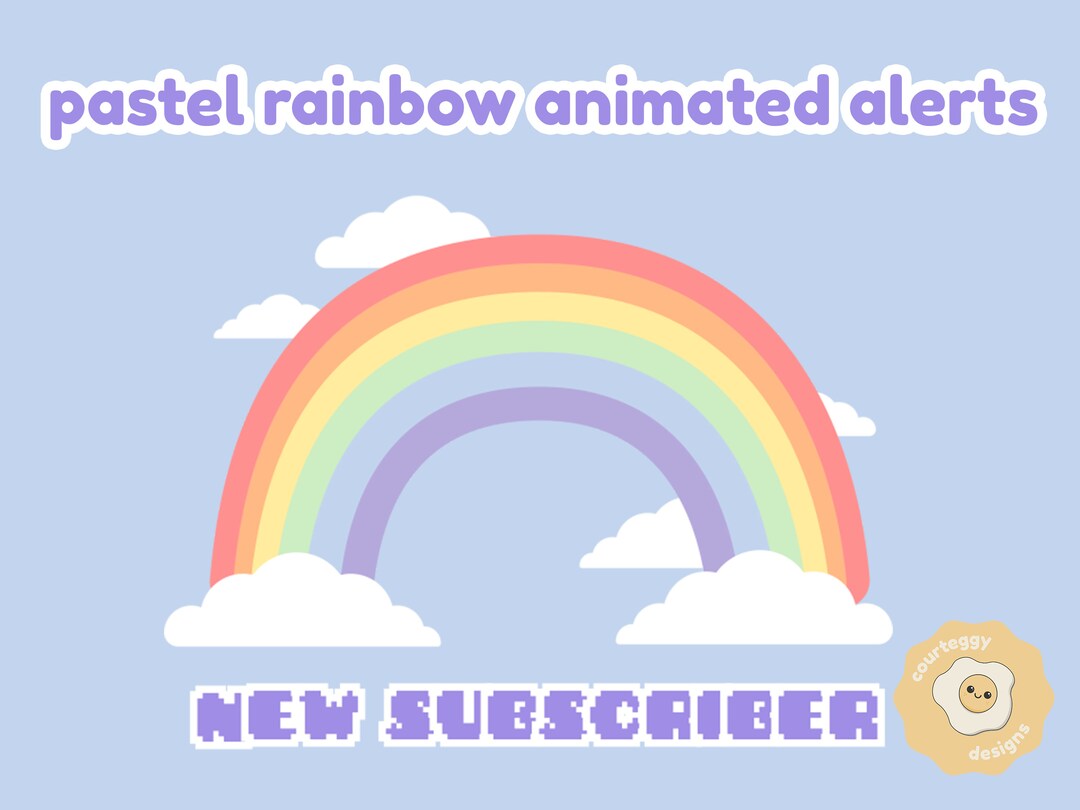 Animated Rainbow Twitch Alerts 8 Alerts Minimal Simple Clean Cute ...