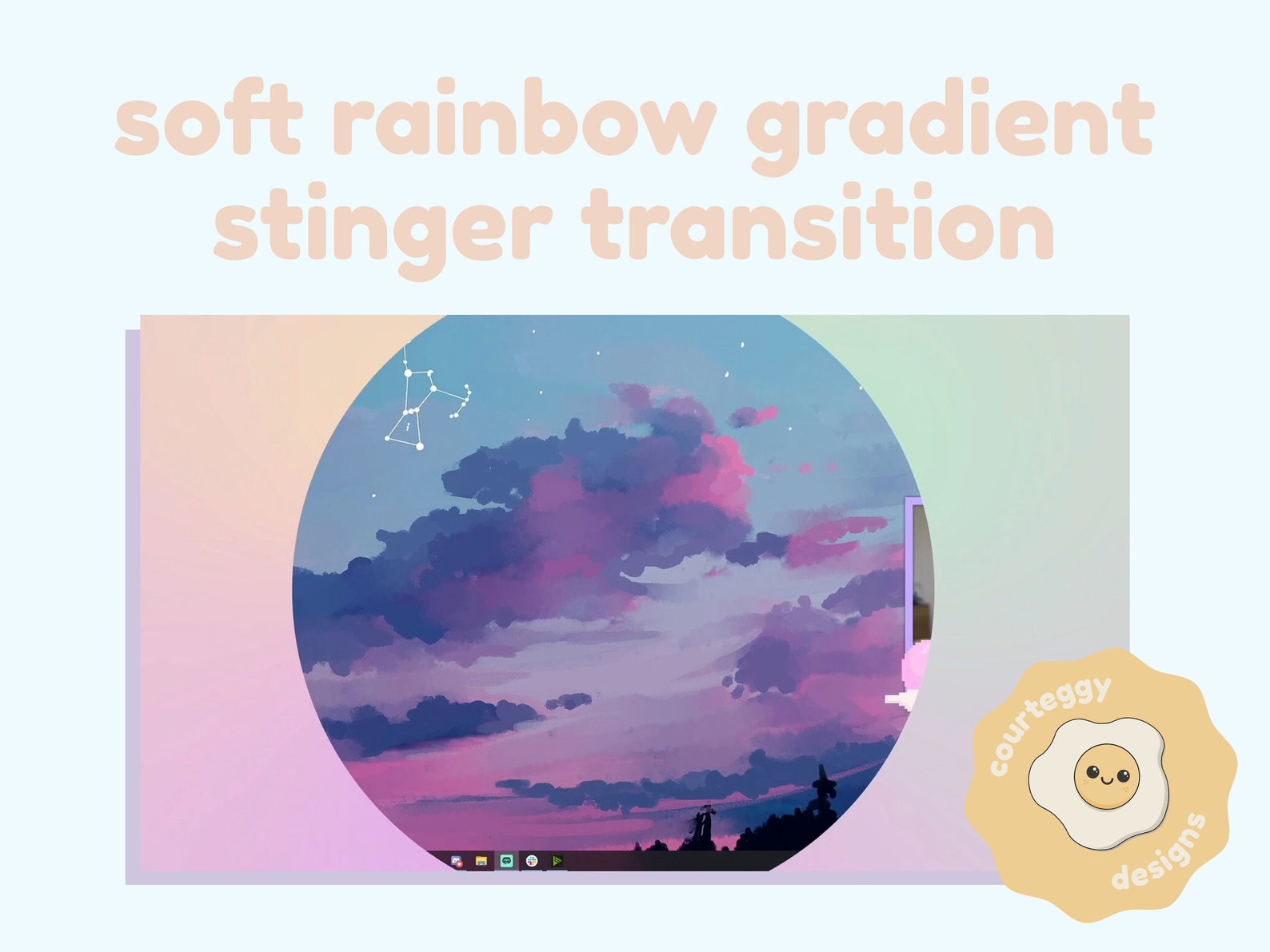 Soft Pastel Rainbow Gradient Circle Effect Twitch Streaming Stinger ...