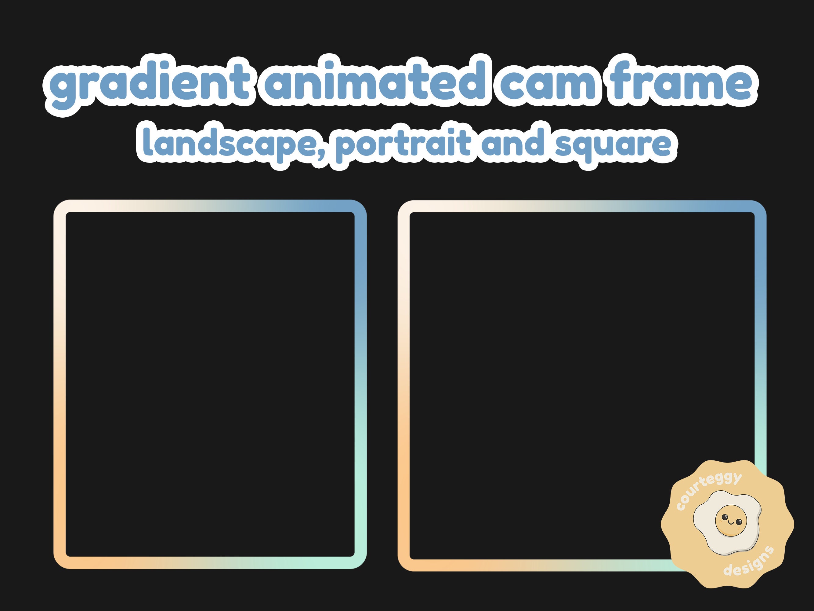 Pastel Yellow Blue Green Animated Facecam Frame 3 Sizes Minimal Simple ...