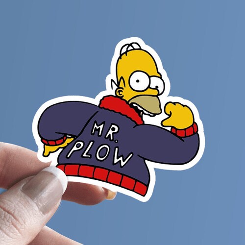 The Simpsons Sticker Homer Simpson Vinyl Sticker Mr Plow - Etsy