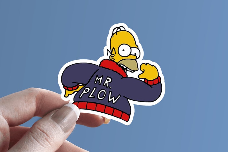 The Simpsons Sticker Homer Simpson Vinyl Sticker Mr Plow - Etsy