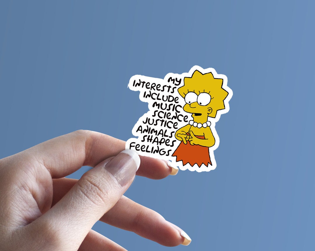 The Simpsons Sticker | Lisa Simpson Vinyl Sticker | My Interests ...