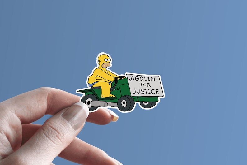 The Simpsons Sticker Homer Simpson Vinyl Sticker Jiggling | Etsy