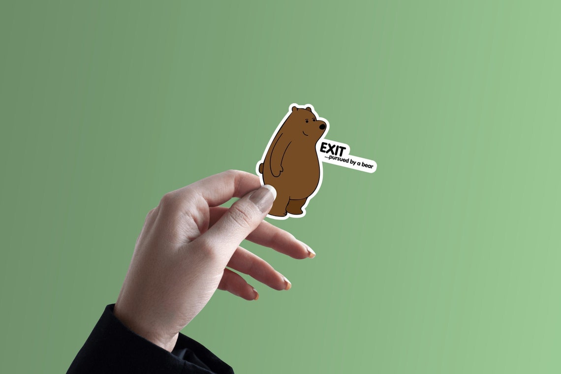 Exit Pursued by a Bear Vinyl Sticker | Shakespeare Sticker | Winter's ...