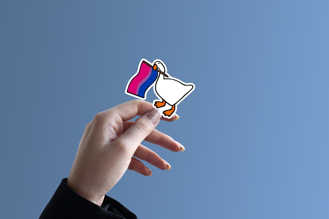 LGBTQ+ Goose Game Vinyl Sticker | Bi Pride Goose Sticker | Bisexual ...