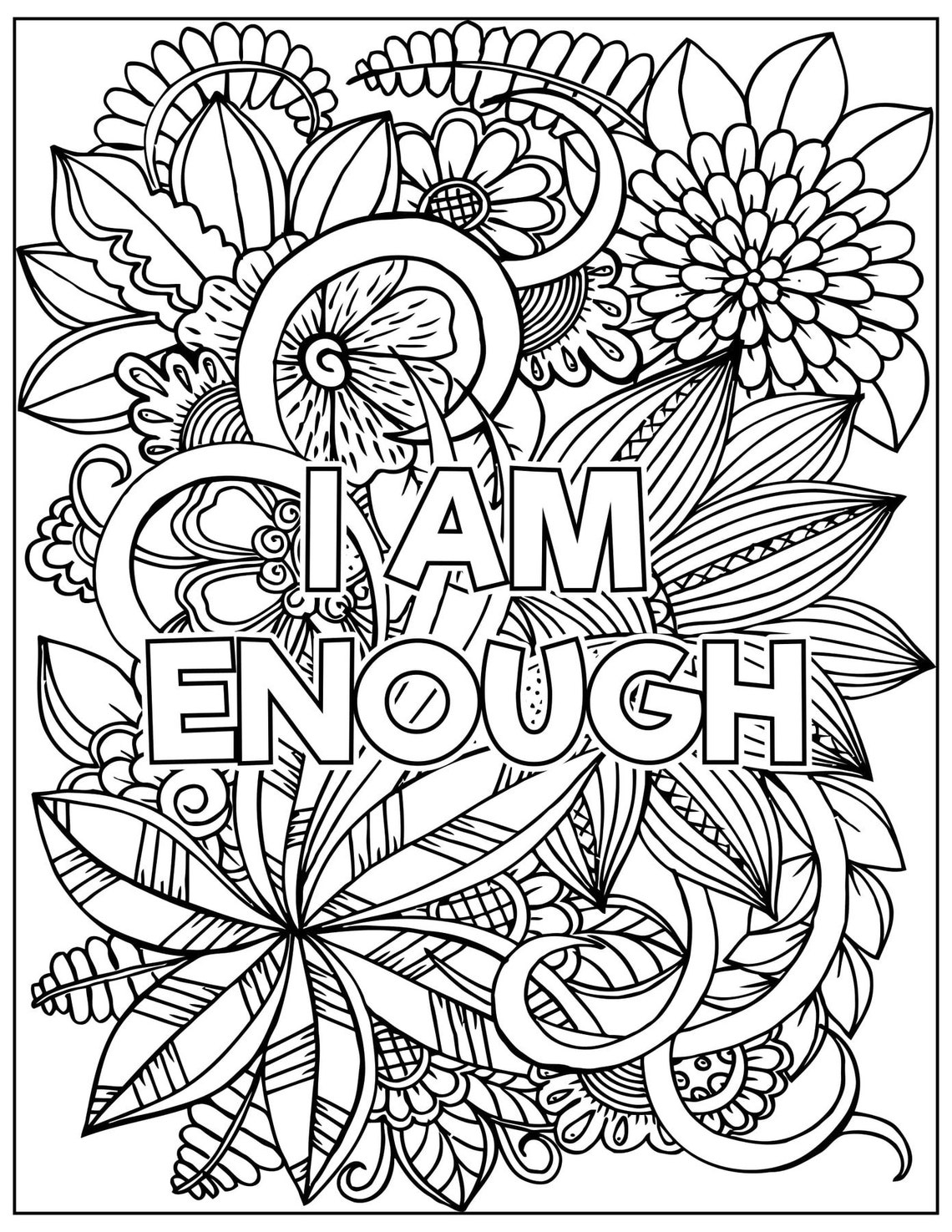 I Am Enough: Coloring Book Sample Page - Etsy