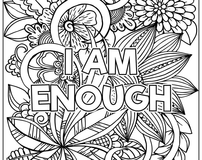 I Am Enough: Coloring Book Sample Page - Etsy