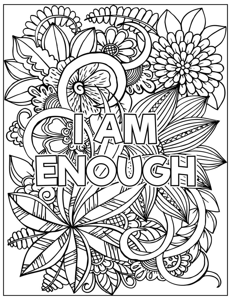 I Am Enough: Coloring Book Sample Page - Etsy