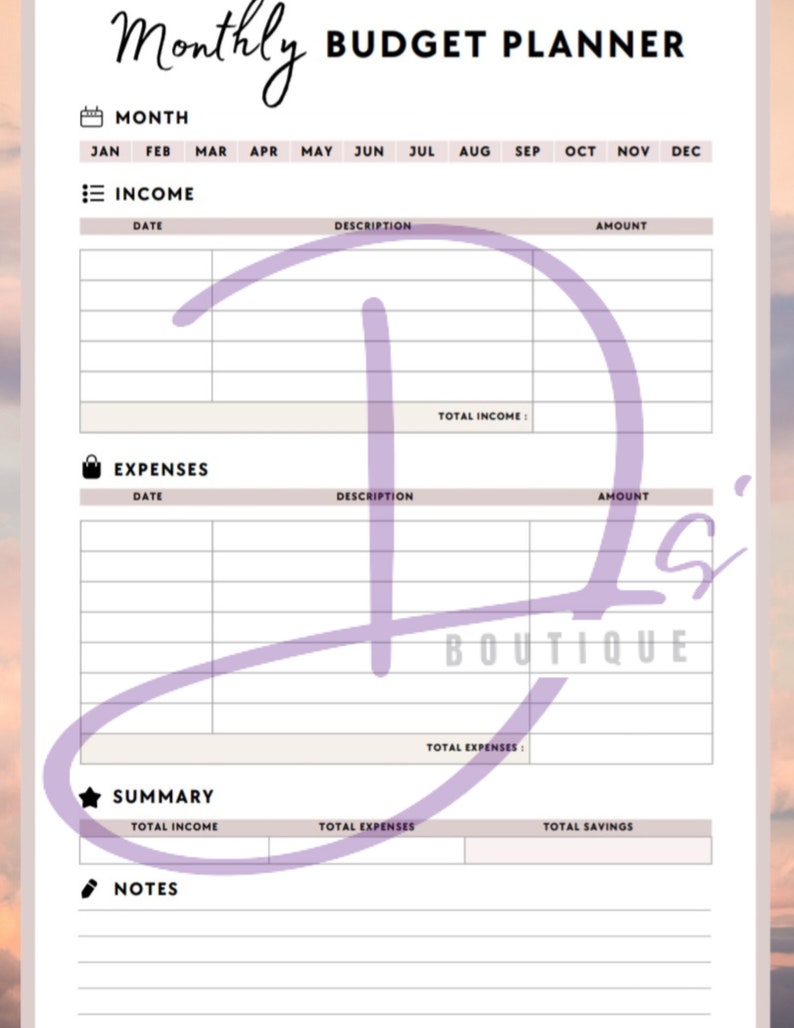 Budget and Savings Planner: Printable Templates - Etsy