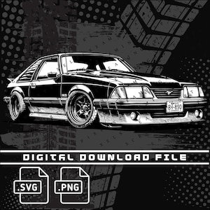 Ford Foxbody Mustang 5.0, Hatchback Foxbody Digital File, PNG and SVG ...