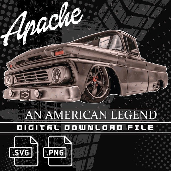 1968 Chevy C10 Watercolor PNG and SVG, Gift for Dad, Downloadable, Wall ...