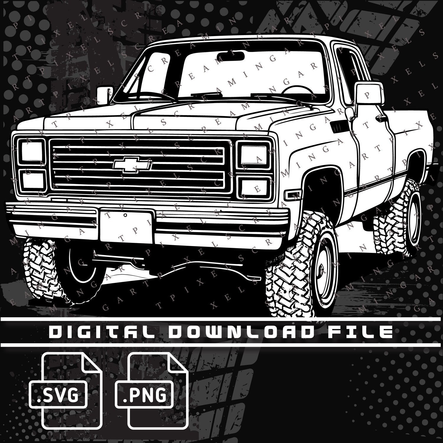 Chevy Squarebody K20 Custom Deluxe Digital File, PNG and SVG Files ...
