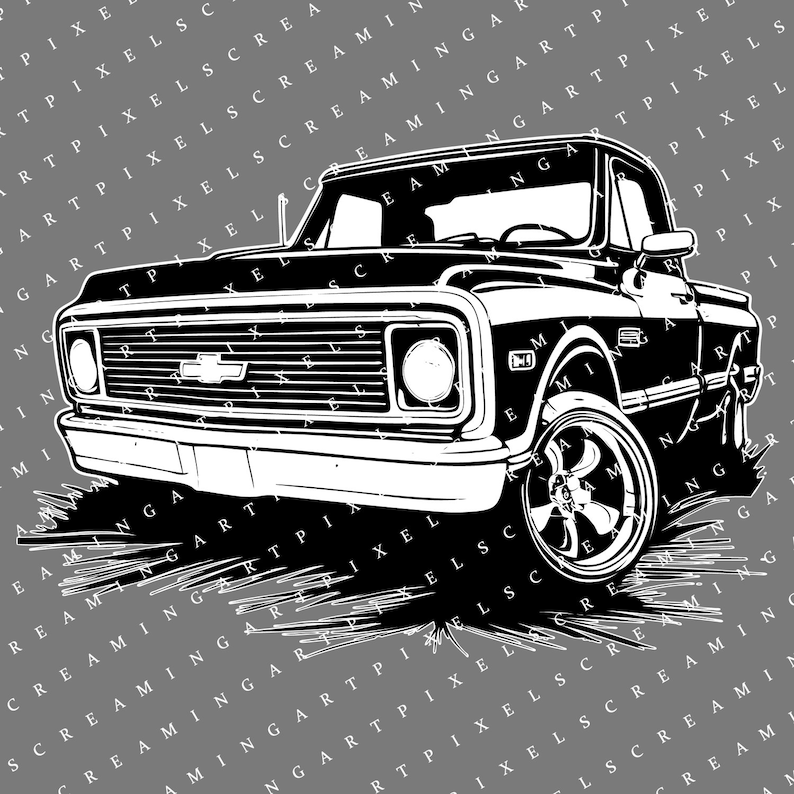Chevy C10 Silhouette, Digital File, C10 Truck File, Chevy Truck, PNG ...