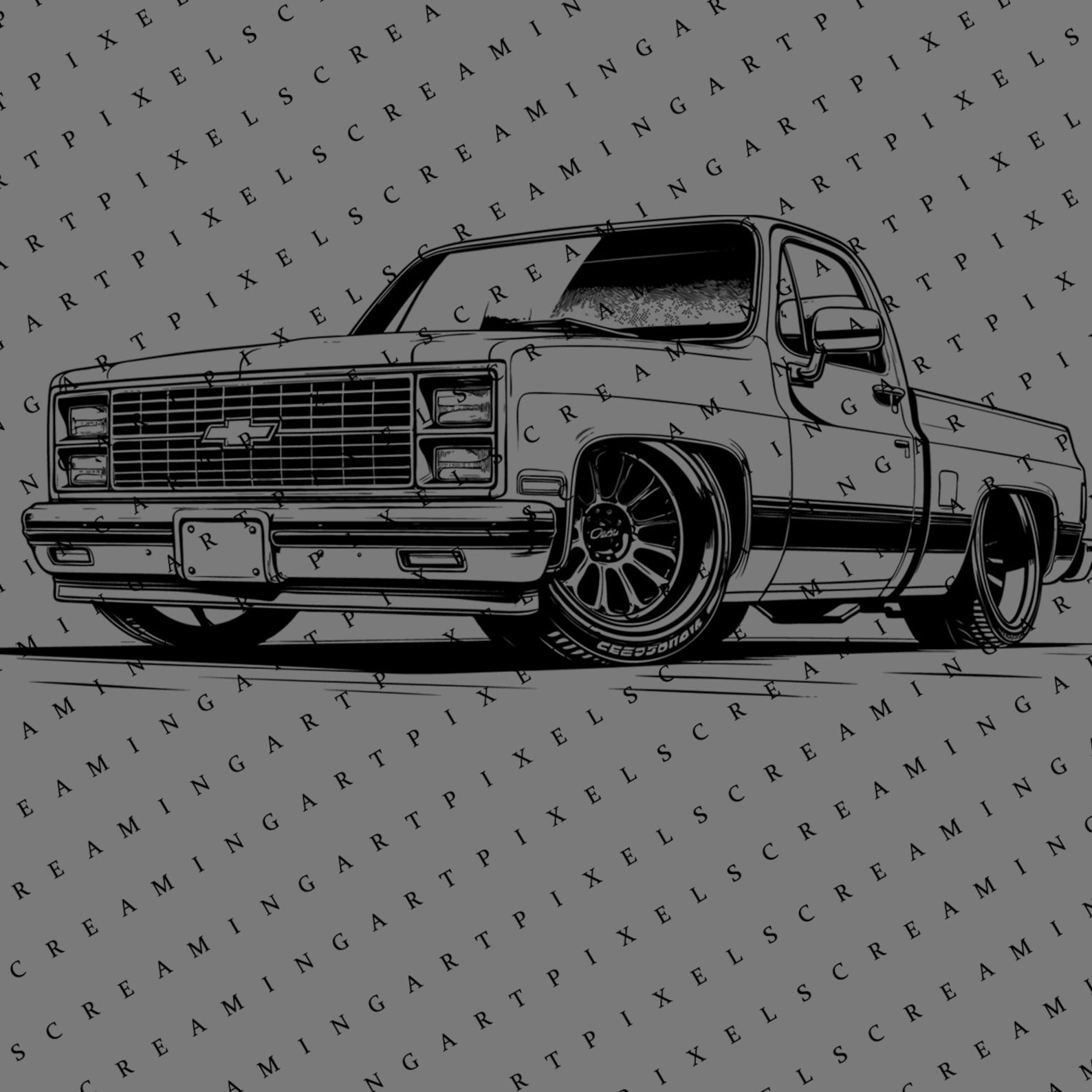 Chevy Squarebody Obs Ck Truck Digital File, PNG and SVG Files, Chevy ...