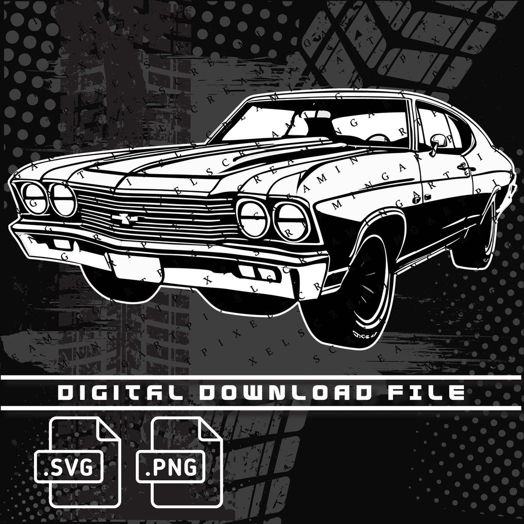 Chevy Chevelle SS, Chevelle Silhouette Digital File, Png & Svg File ...