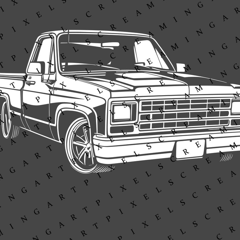 Chevy Squarebody Digital File, C10 Truck File, Chevy Truck, PNG and SVG ...