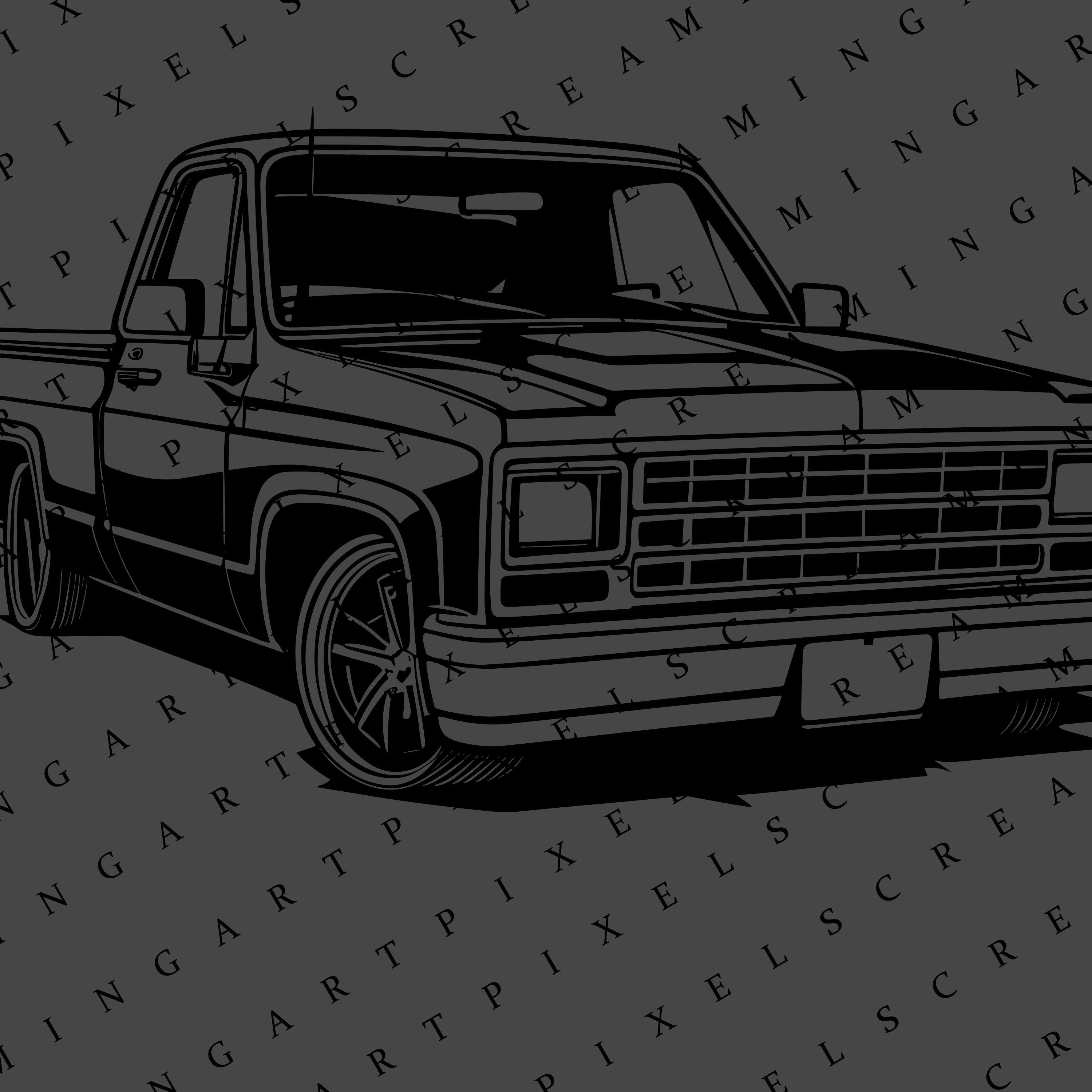 Chevy Squarebody Digital File, C10 Truck File, Chevy Truck, PNG and SVG ...
