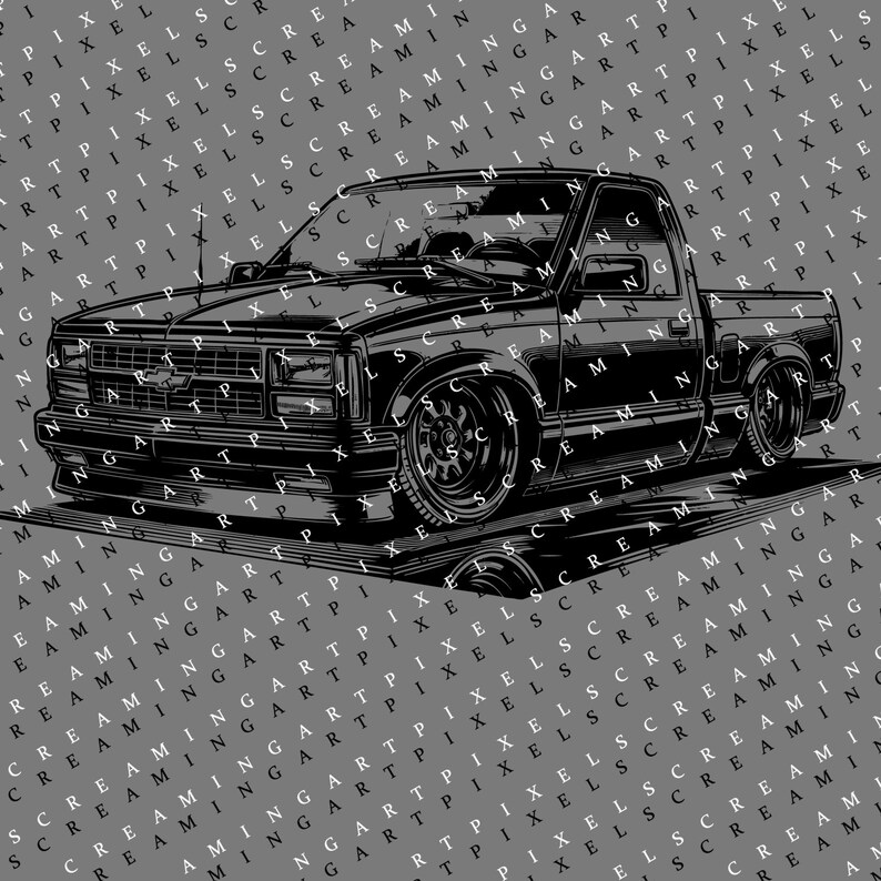 Chevy S10 Mini Truckin Digital File, PNG and SVG Files, Obs Truck ...