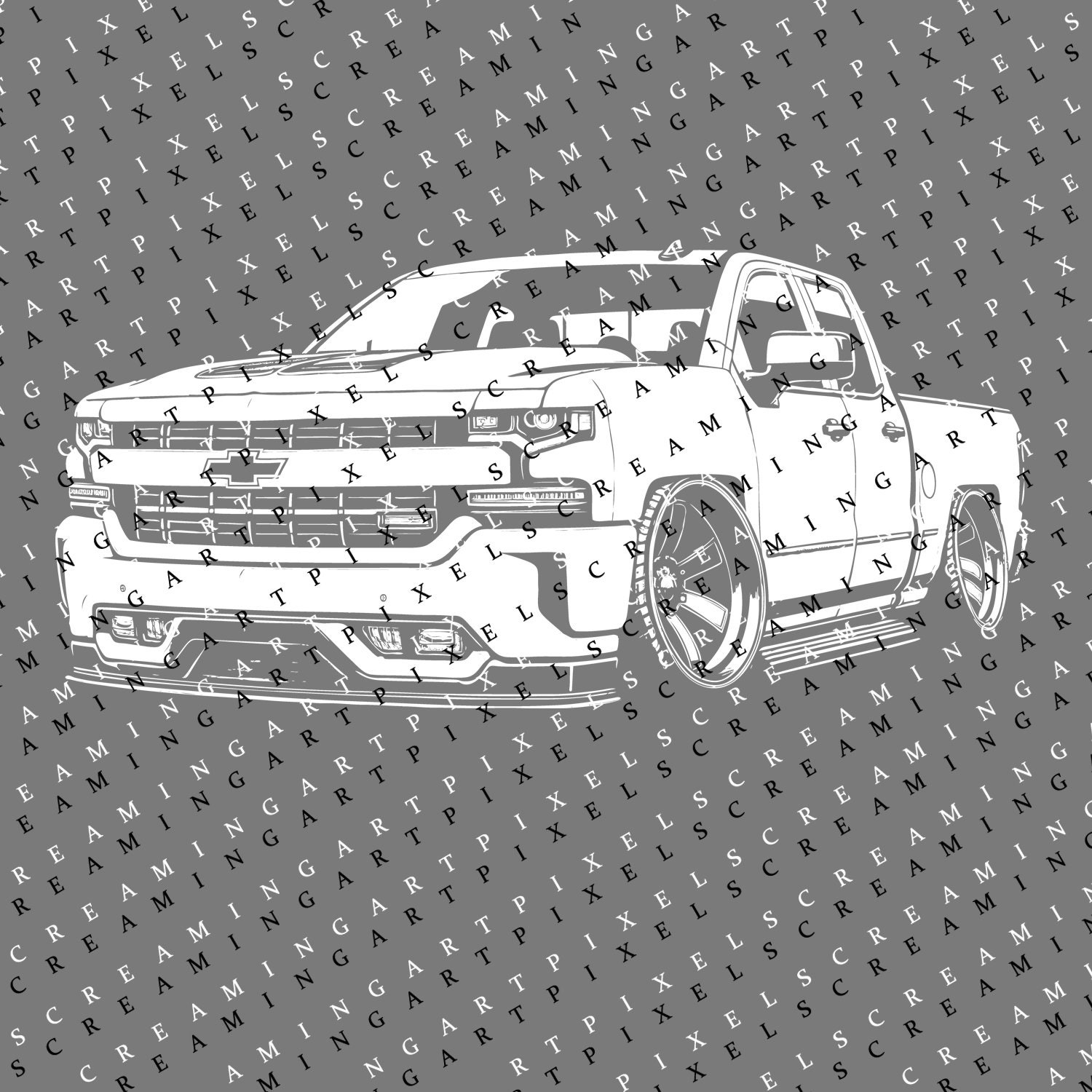 Chevy Silverado 1500 Digital File, PNG and SVG Files, Obs Truck ...