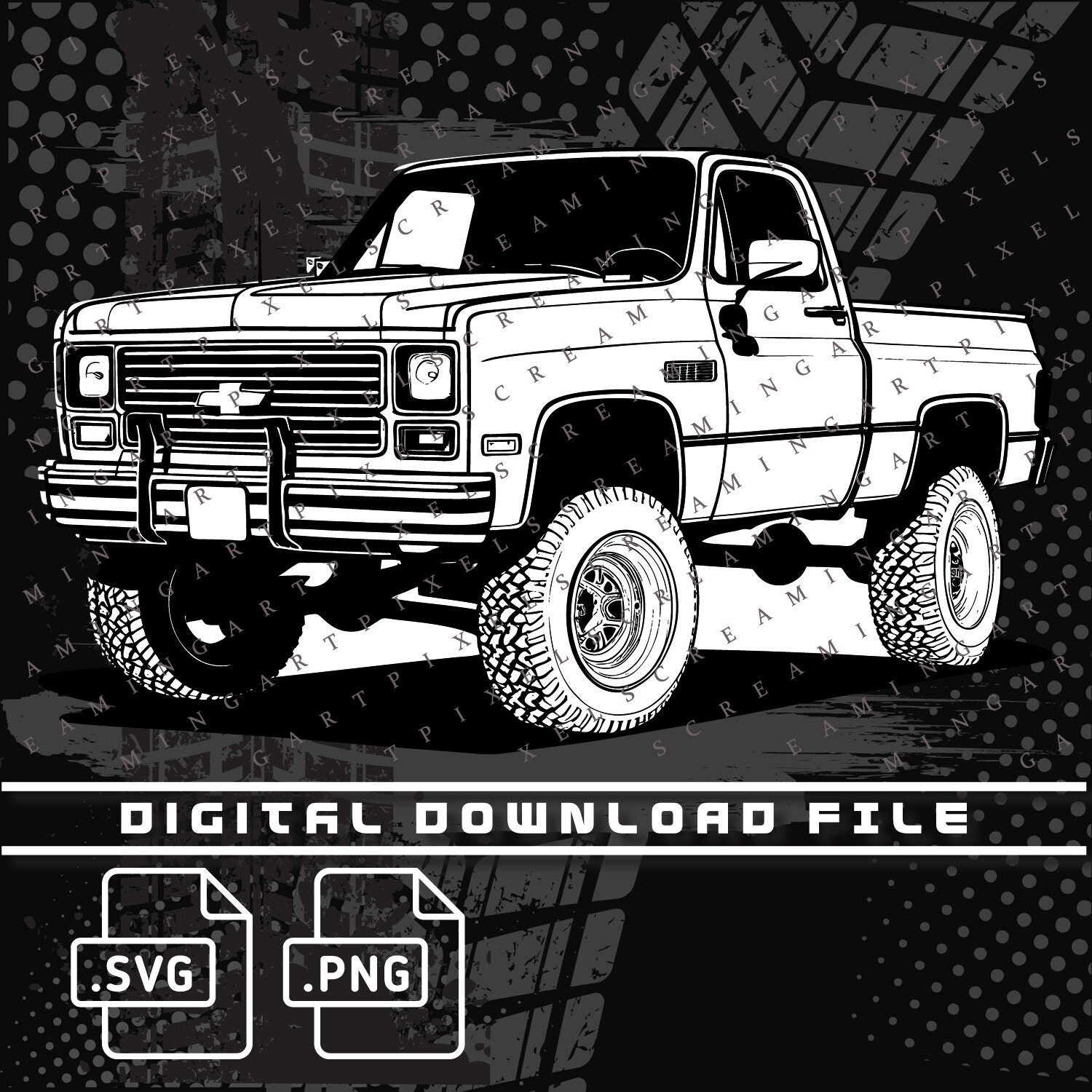Chevy Squarebody K20 Custom Deluxe Digital File, PNG and SVG Files ...
