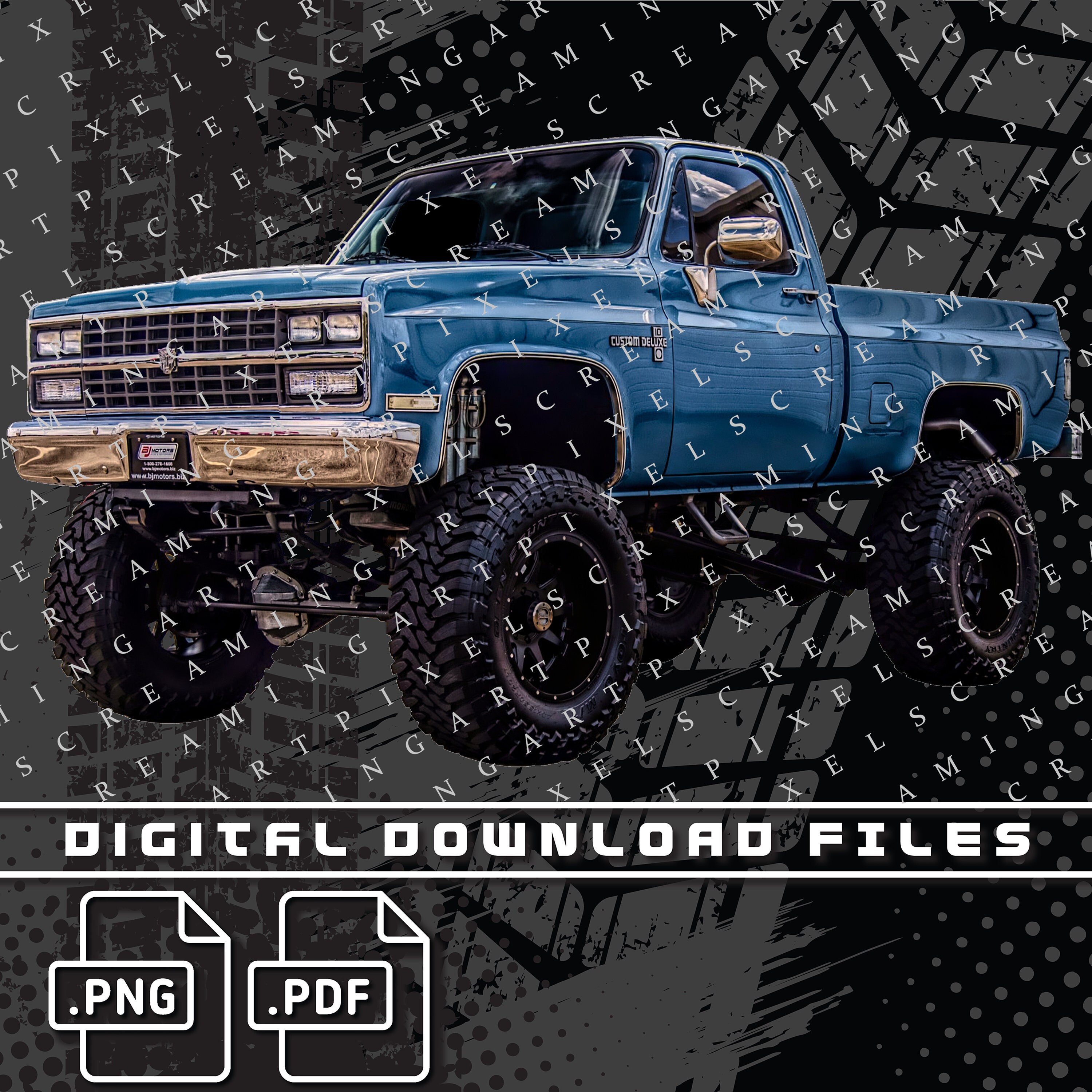 Chevy Squarebody K10 Custom Deluxe Digital File, PNG File, Chevy K20 ...