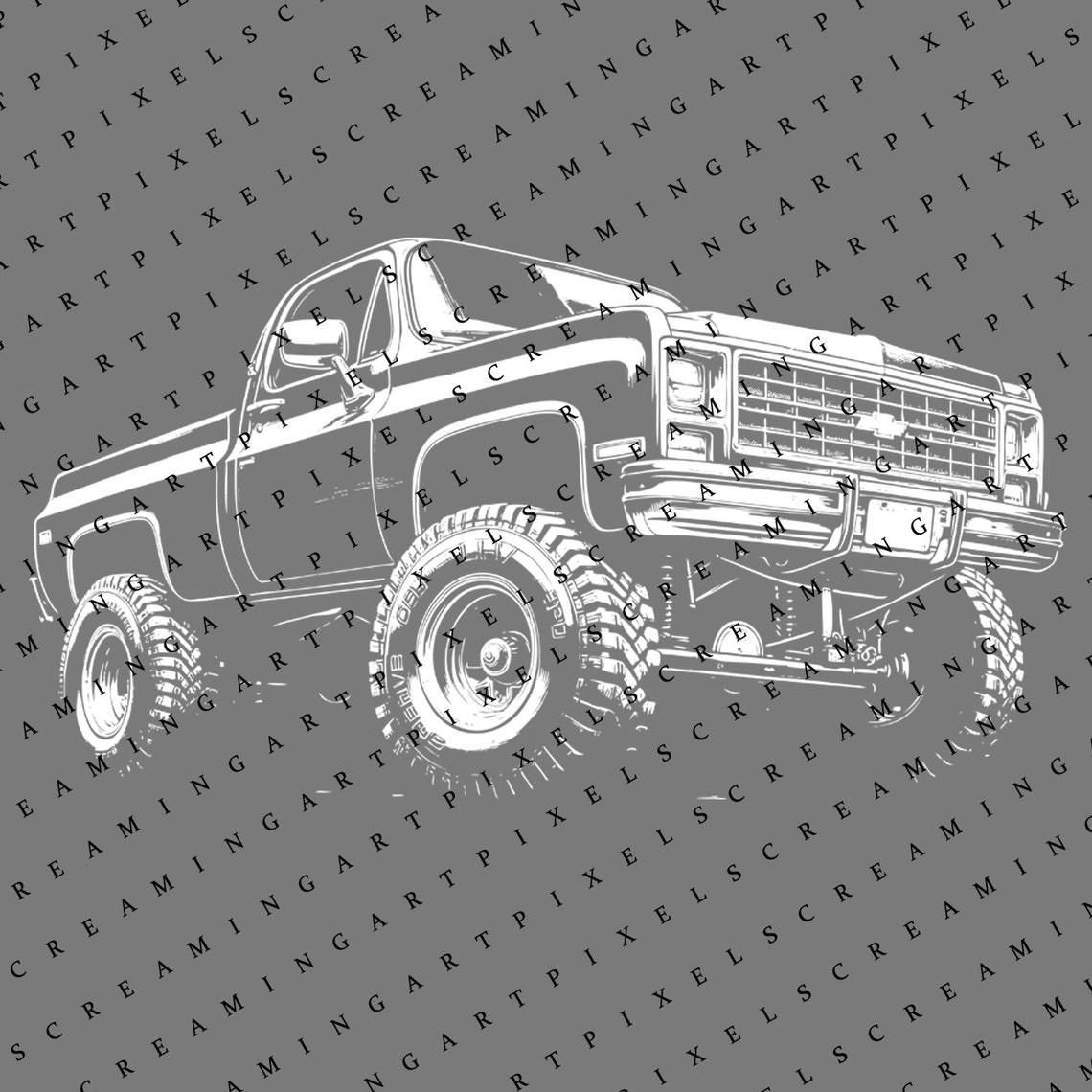Chevy Squarebody K10 Lifted 4x4 Digital File, PNG and SVG Files, Chevy ...