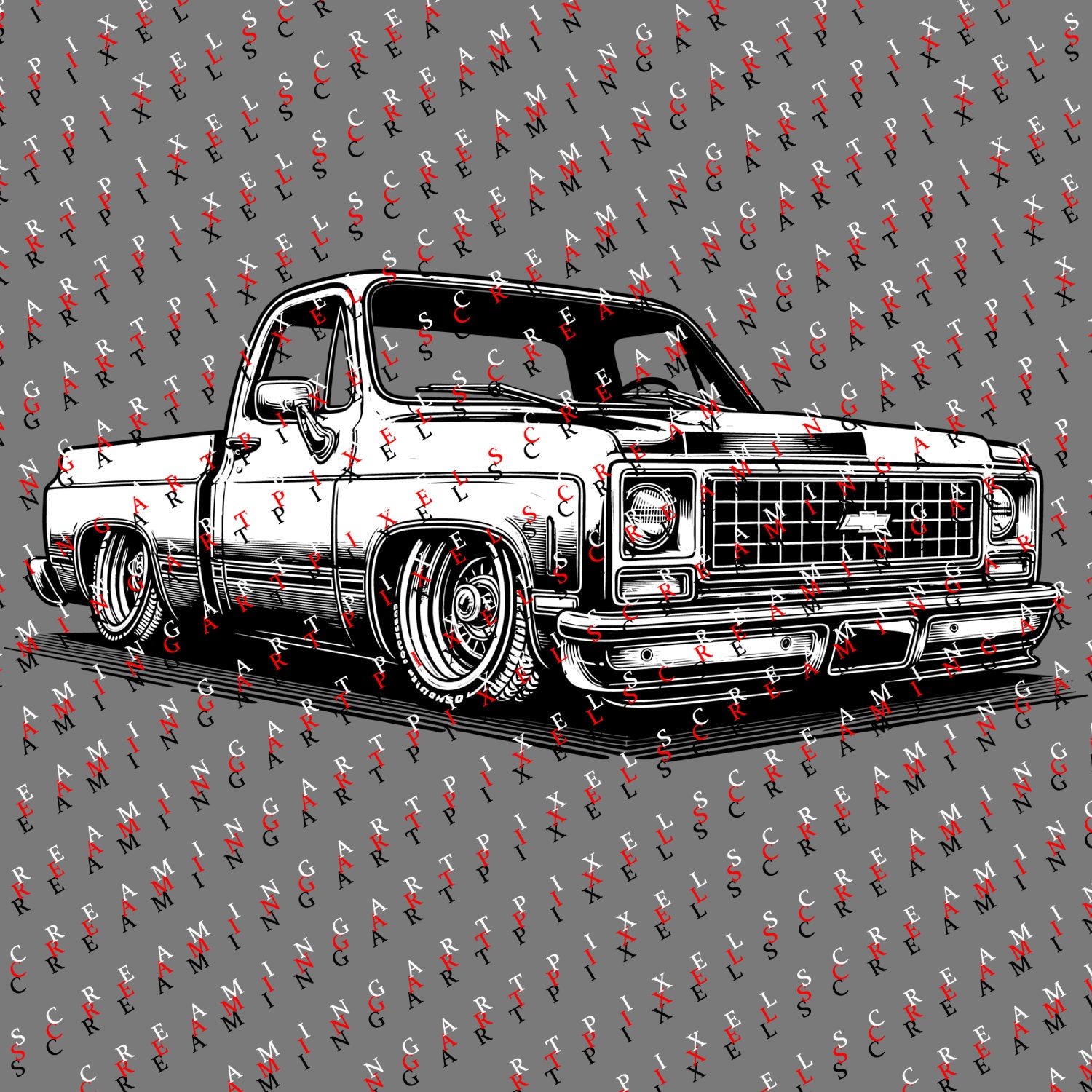 Chevy Squarebody Slammed C10 Digital File, PNG and SVG Files, Chevy C10 ...