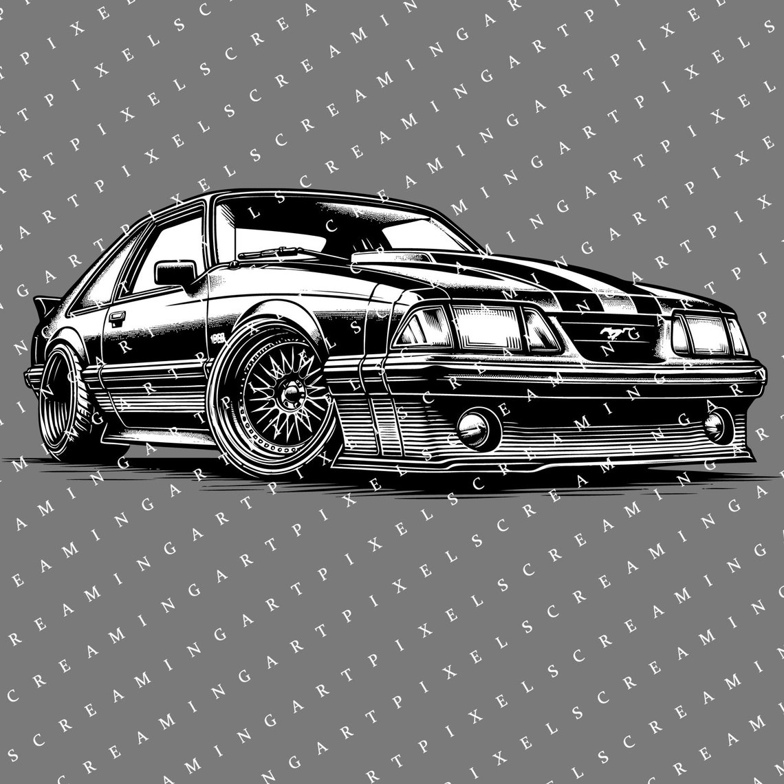 Ford Foxbody Mustang 5.0, Notchback Foxbody Digital File, PNG and SVG ...