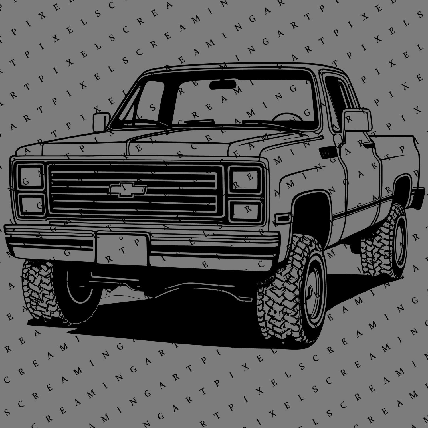 Chevy Squarebody K20 Custom Deluxe Digital File, PNG and SVG Files ...