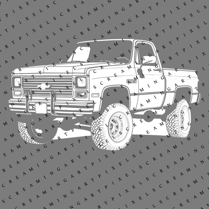 Chevy Squarebody K20 Custom Deluxe Digital File, PNG and SVG Files ...