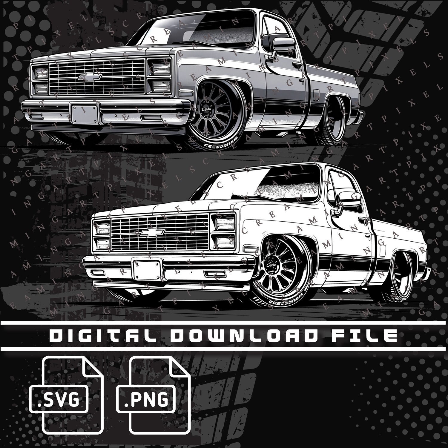Chevy Squarebody Obs Ck Truck Digital File, PNG and SVG Files, Chevy ...