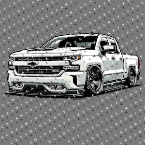 Chevy Silverado 1500 Digital File, PNG and SVG Files, Obs Truck ...