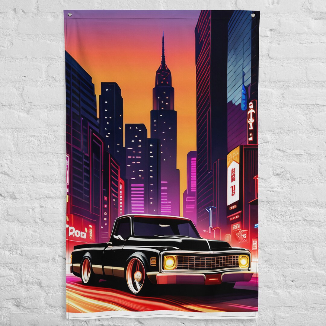 Chevy C10 Flag C10 Truck Flag City Truck Scene 1971 C10 - Etsy