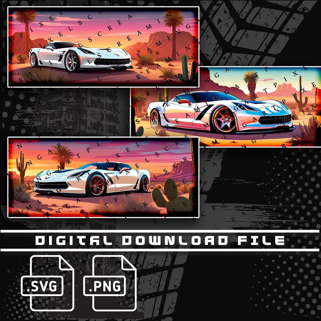 Chevy Corvette, C5, C6, Corvette Svg Png, Digital File 3 Pack, Desert ...