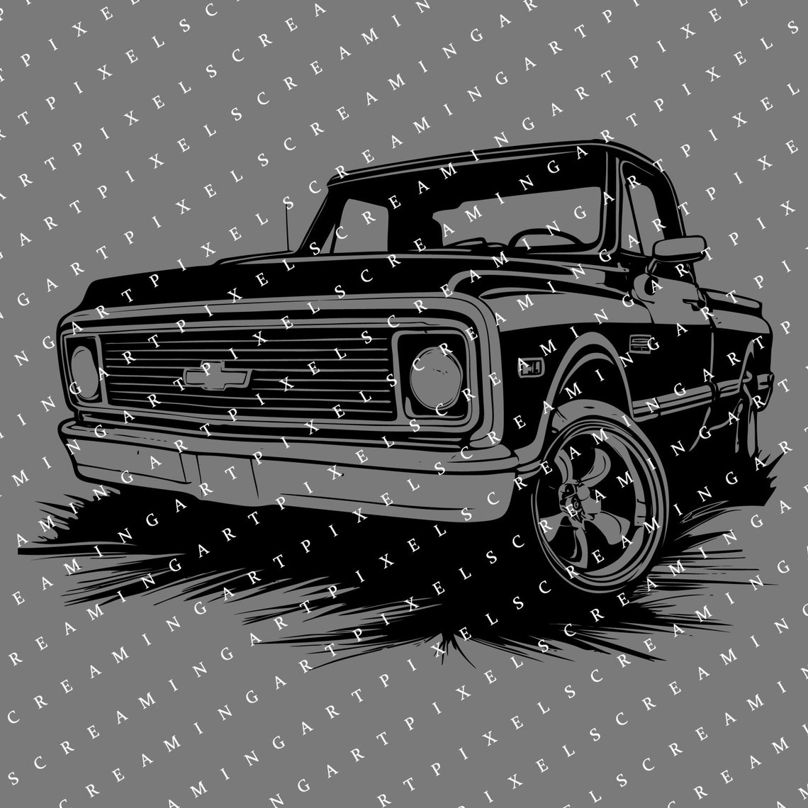 Chevy C10 Silhouette, Digital File, C10 Truck File, Chevy Truck, PNG ...