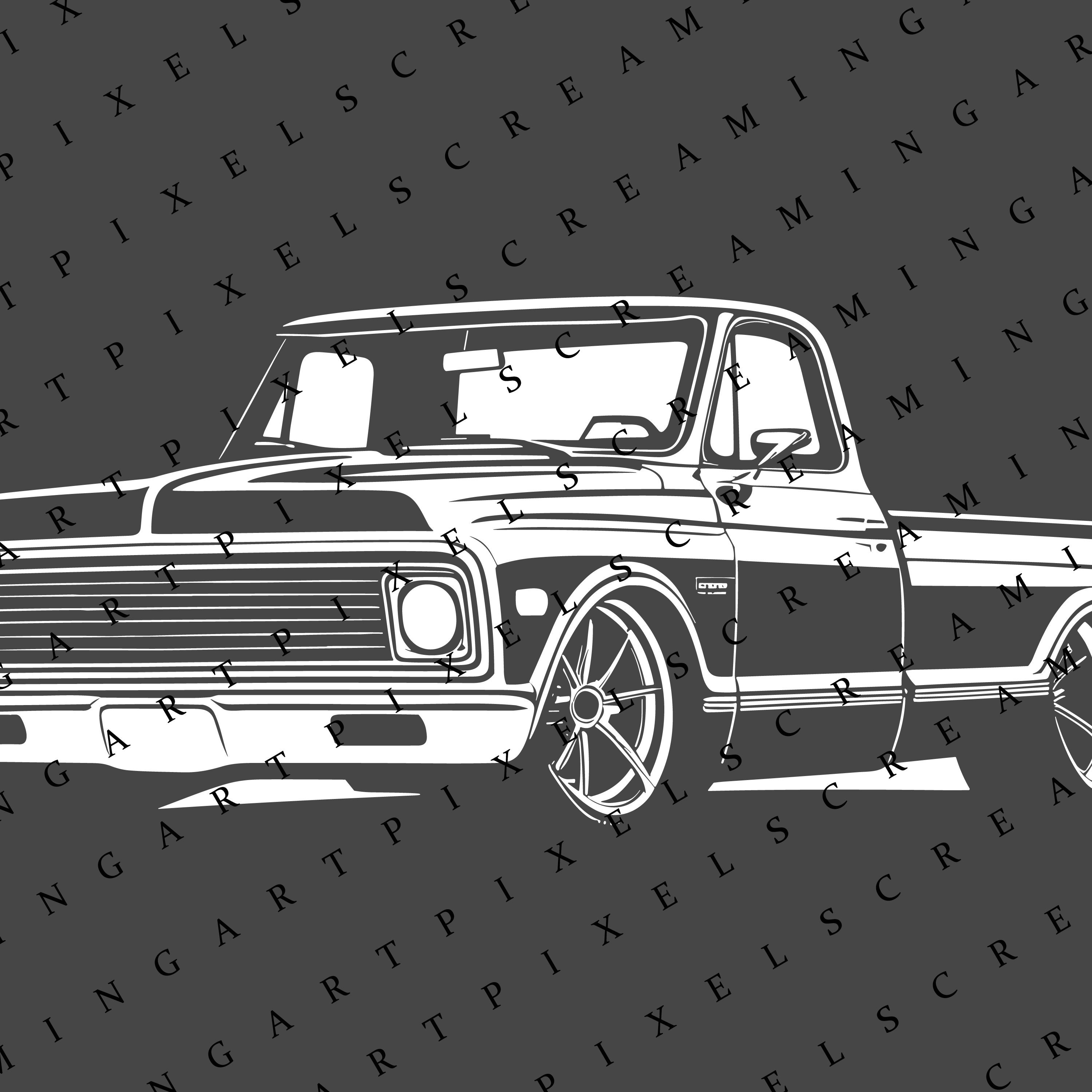Chevy C10 Silhouette Digital File, C10 Silhouette, Chevy Truck, PNG and ...